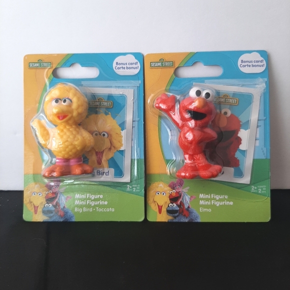 Sesame Street | Other | Sesame Street Mini Figurines 225 Lot Of 2 Big Bird Elmo Toy Muppet Cake ...